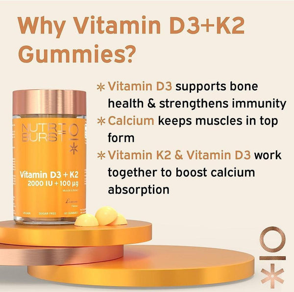 Buy Nutriburst Vitamin D3 + K2 - 60 Gummies | London Supplements