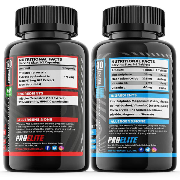 Buy PROELITE ZMB6+ - 120 Tablets (Bottle) + PROELITE Tribulus – London Supplements