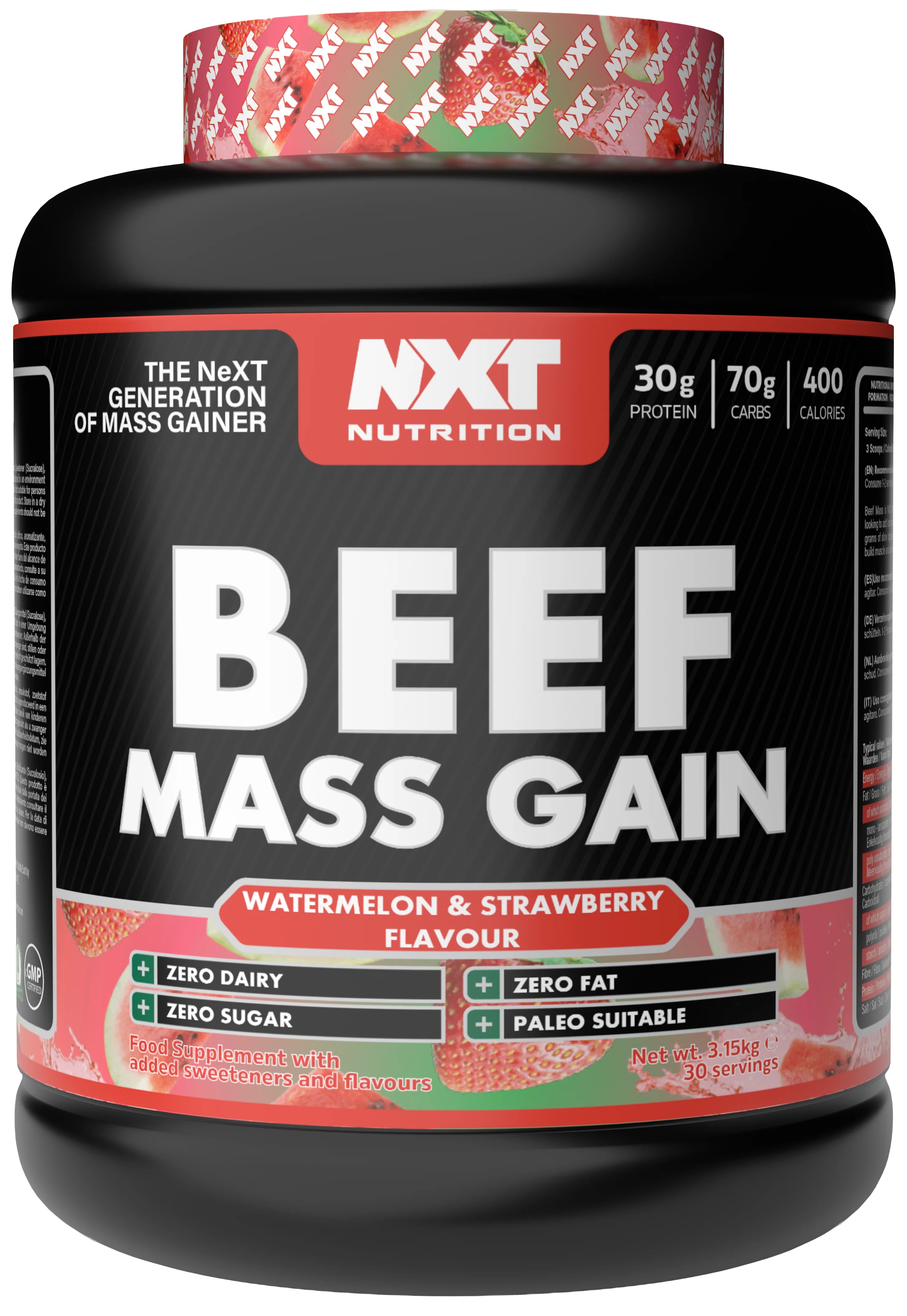 Buy NXT Nutrition Beef Mass Gain 3.15kg | London Supplements