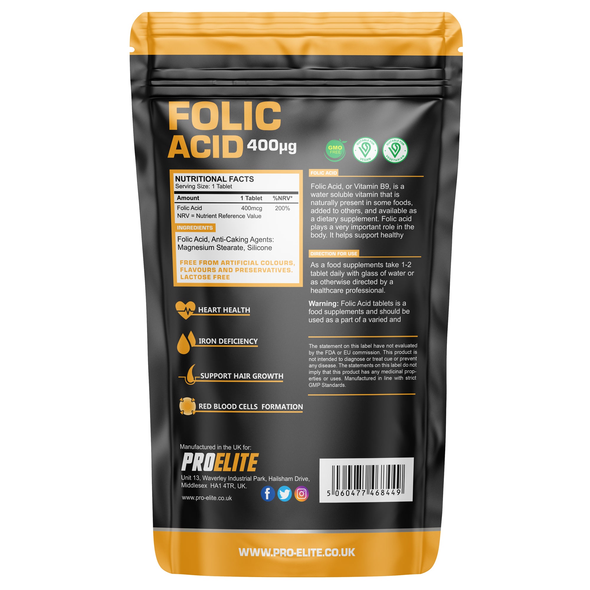 Buy PROELITE Folic Acid Tablets | London Supplements