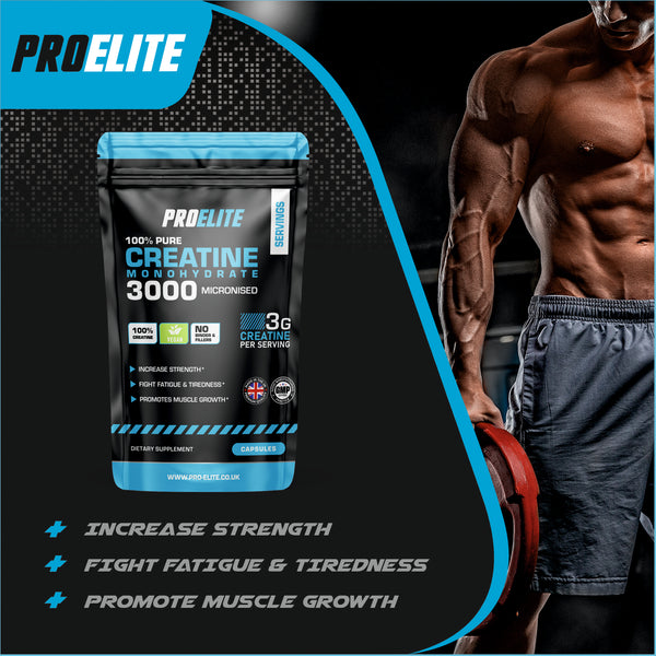 Buy Pro-Elite Creatine Monohydrate 750mg - Vegan Capsules | London ...
