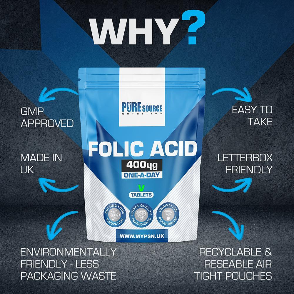 Buy Pure Source Nutrition Folic Acid Tablets | London Supplements