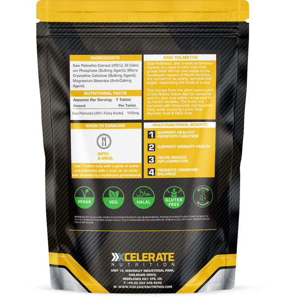 Buy XCelerate Nutrition Saw Palmetto Tablets | London Supplements